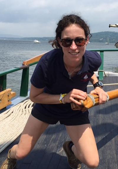 Nelson, Amy at Tiller Cropped - Hudson River Sloop Clearwater